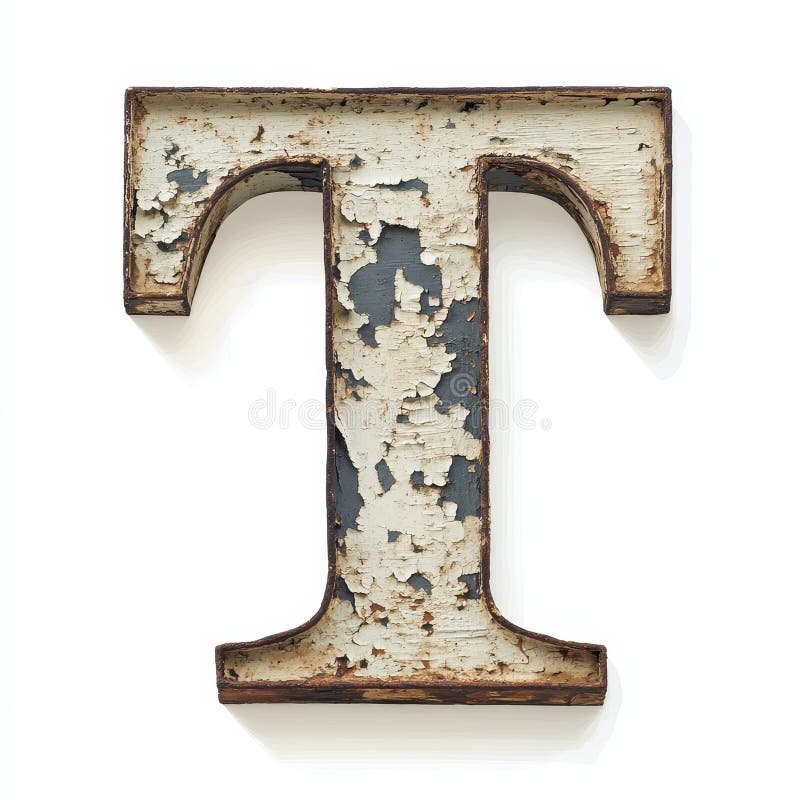 A Distressed, Vintage Letter T with a Weathered Appearance, Suitable ...
