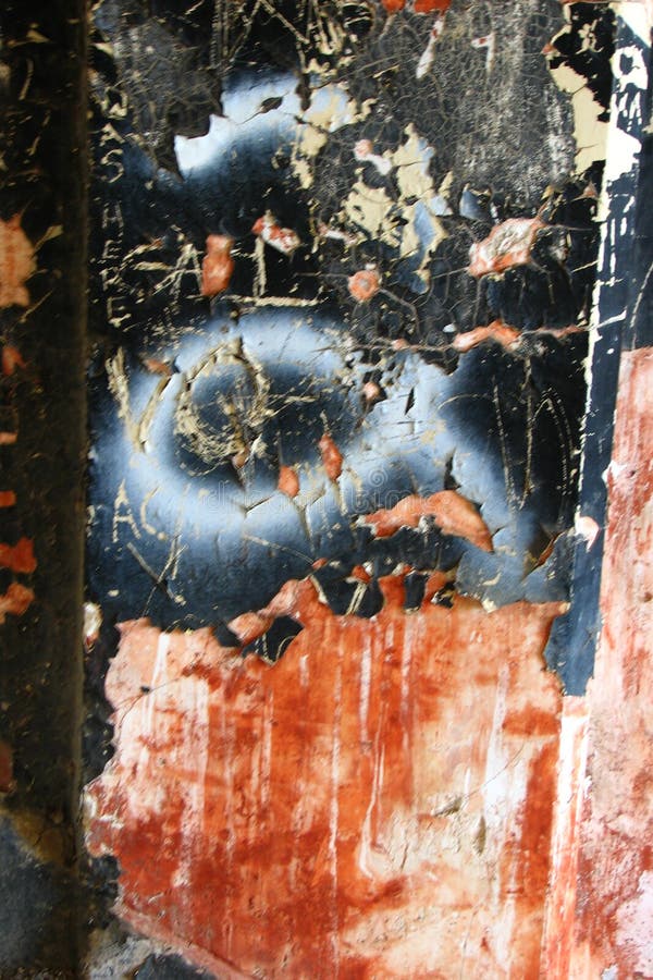 Distressed Wall with Graffiti (Angel Island) Stock Image - Image of ...