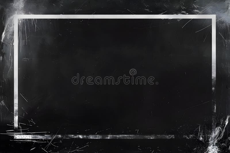 Distressed White Frame on Black Background Stock Illustration ...