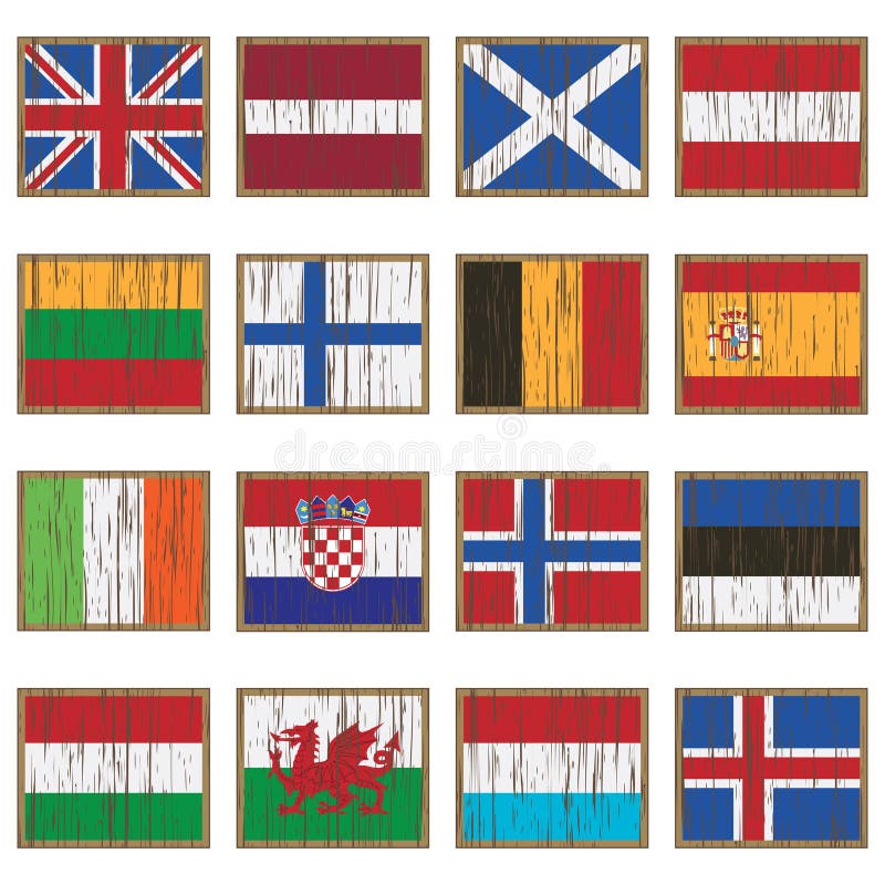 Distressed wooden flags stock vector. Illustration of symbol - 24838375