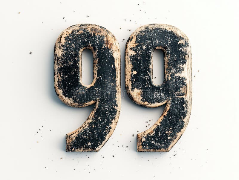Distressed Wooden Number 99 with Texture Stock Image - Image of home ...