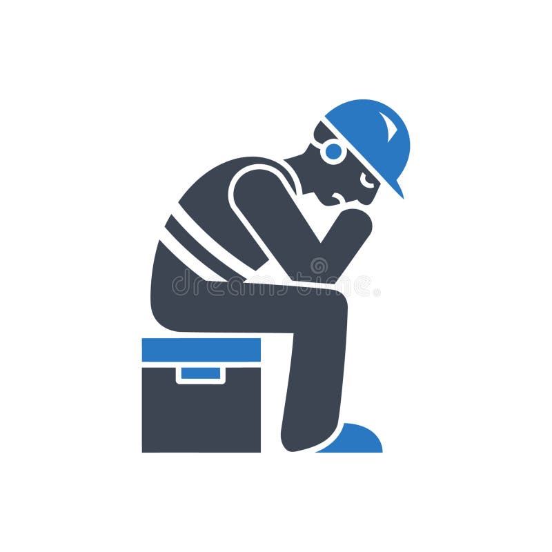 Distressed Worker Icon stock vector. Illustration of distress - 376290107