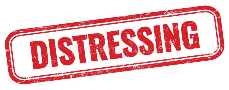 DISTRESSING Text on Red Grungy Stamp Stock Illustration - Illustration ...