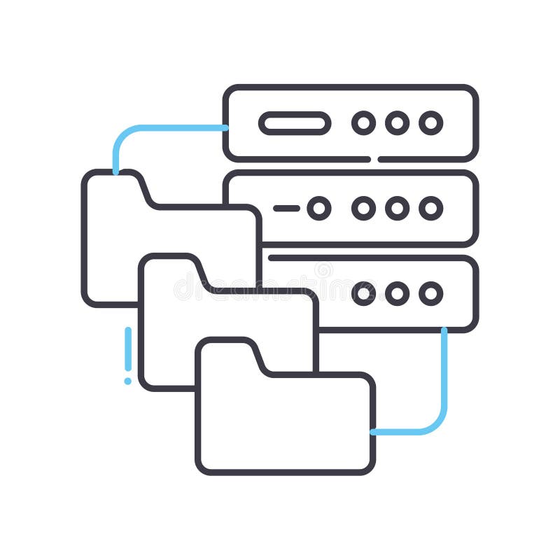 Distribute File System Line Icon, Outline Symbol, Vector Illustration ...
