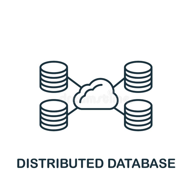 Distributed Database Icon. Monochrome Simple Line Data Science Icon for ...
