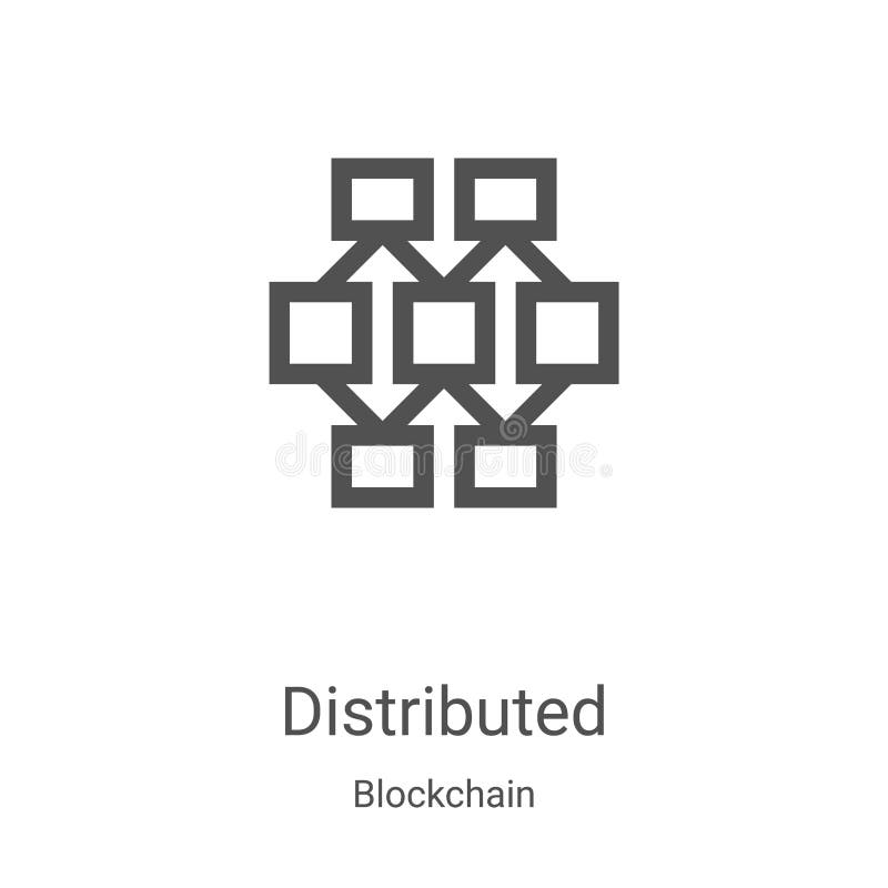 Distributed Icon Vector From Database And Servers Collection Thin Line Distributed Outline Icon