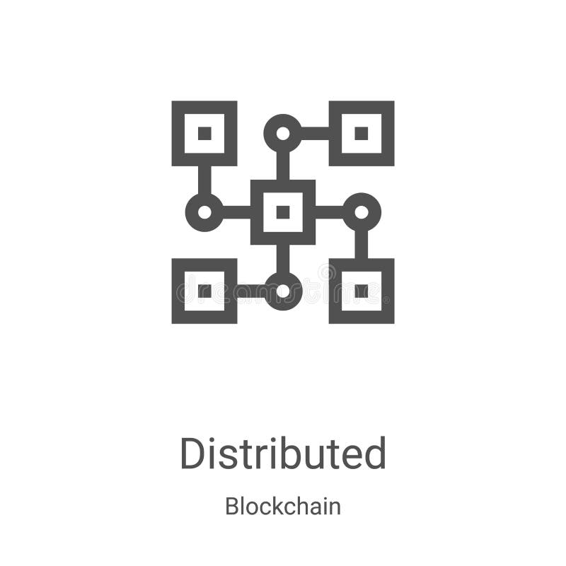 Distributed Icon Vector From Database And Servers Collection Thin Line Distributed Outline Icon