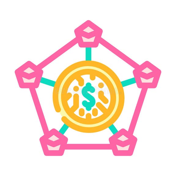 Distributed Ledger Decentralized Application Color Icon Vector ...