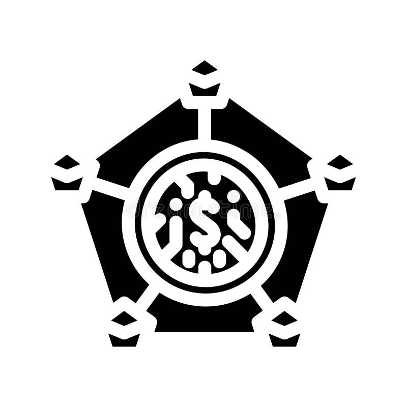 Distributed Ledger Decentralized Application Glyph Icon Vector ...