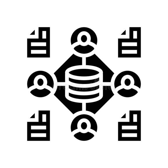 Distributed Ledger Decentralized Application Glyph Icon Vector ...