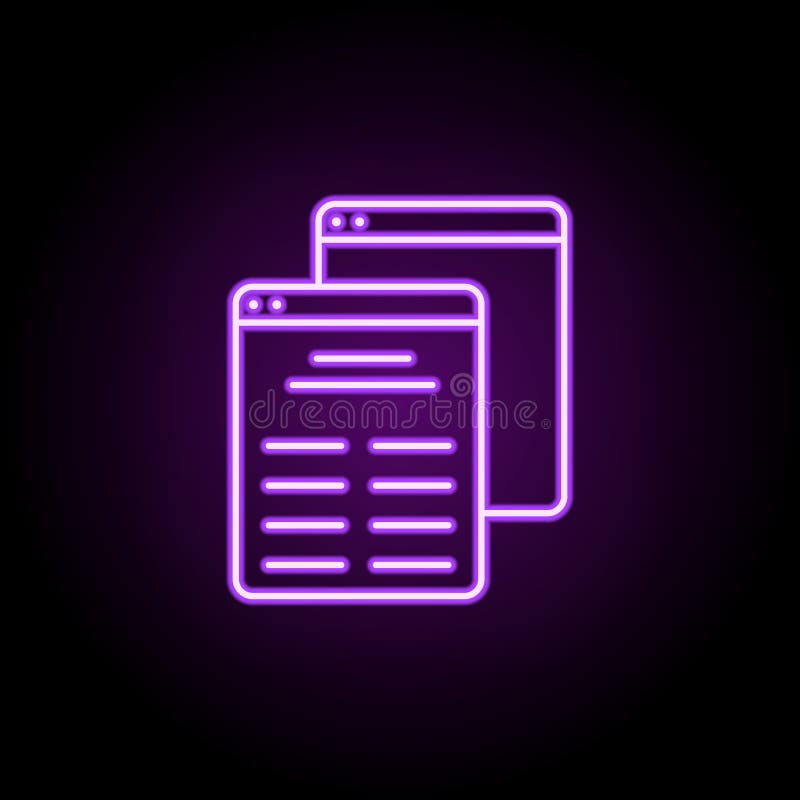 Distributed Ledger Icon. Elements of Bitcoin Blockchain in Neon Style ...