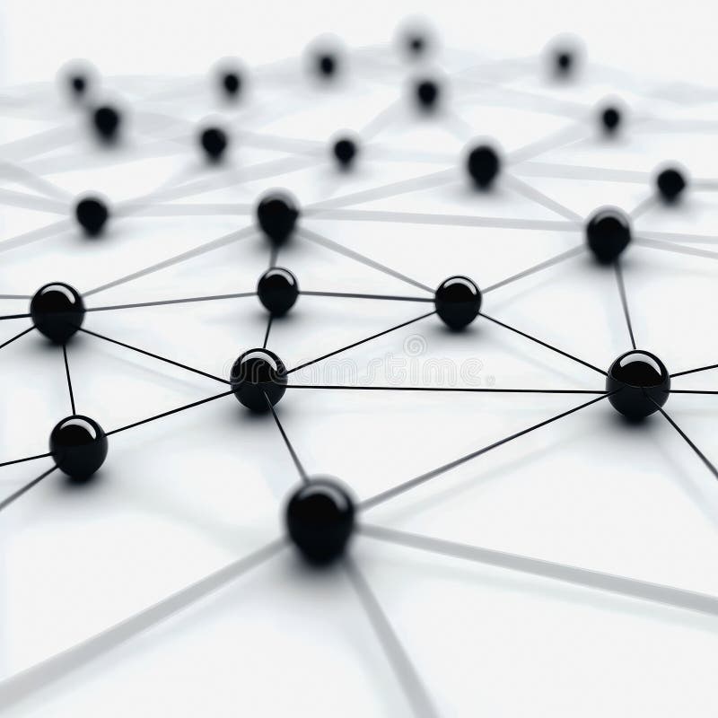 Distributed Network Visualization of Black Spheres Interconnected with ...