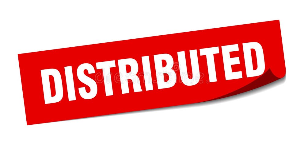 Distributed Sticker. Square Isolated Label Sign. Peeler Stock Vector ...