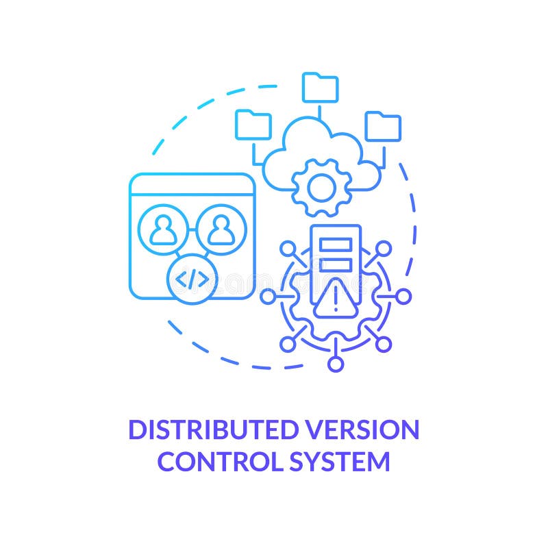 Distributed Version Control System Blue Gradient Concept Icon Stock Vector - Illustration of ...