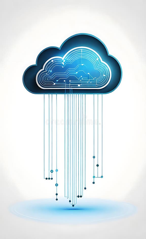 Distributing Data from the Cloud Stock Illustration - Illustration of digital, iron: 381123254