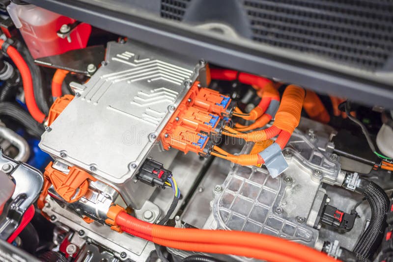 Distribution Block of an Electric Car Engine Stock Image - Image of ...