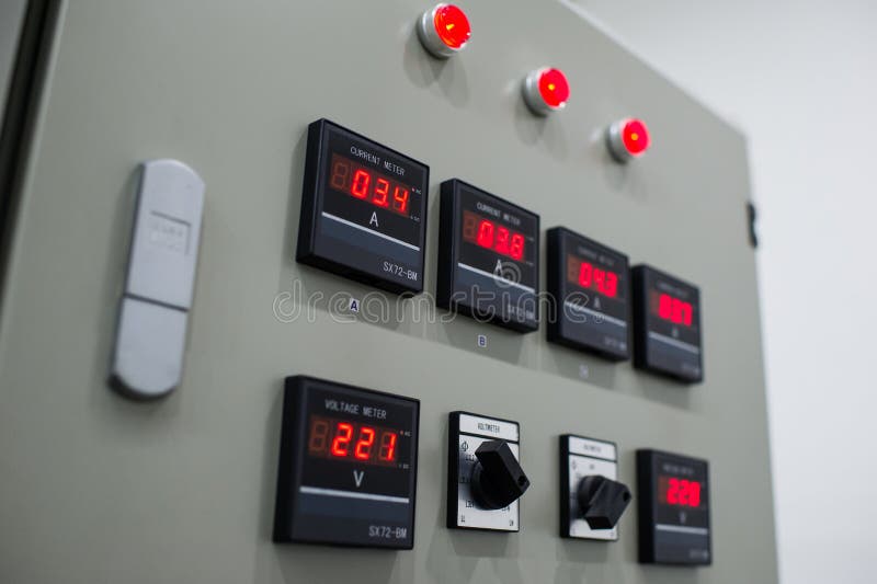 Wall Mounted Voltage Distribution Board Stock Image - Image of metal ...