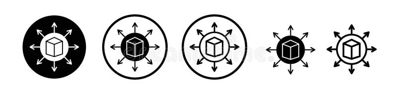 Distribution Box Icon Vector Set on White Background Stock Vector ...