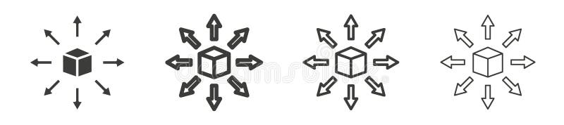Distribution Box Icon Vector Set on White Background Stock Vector ...