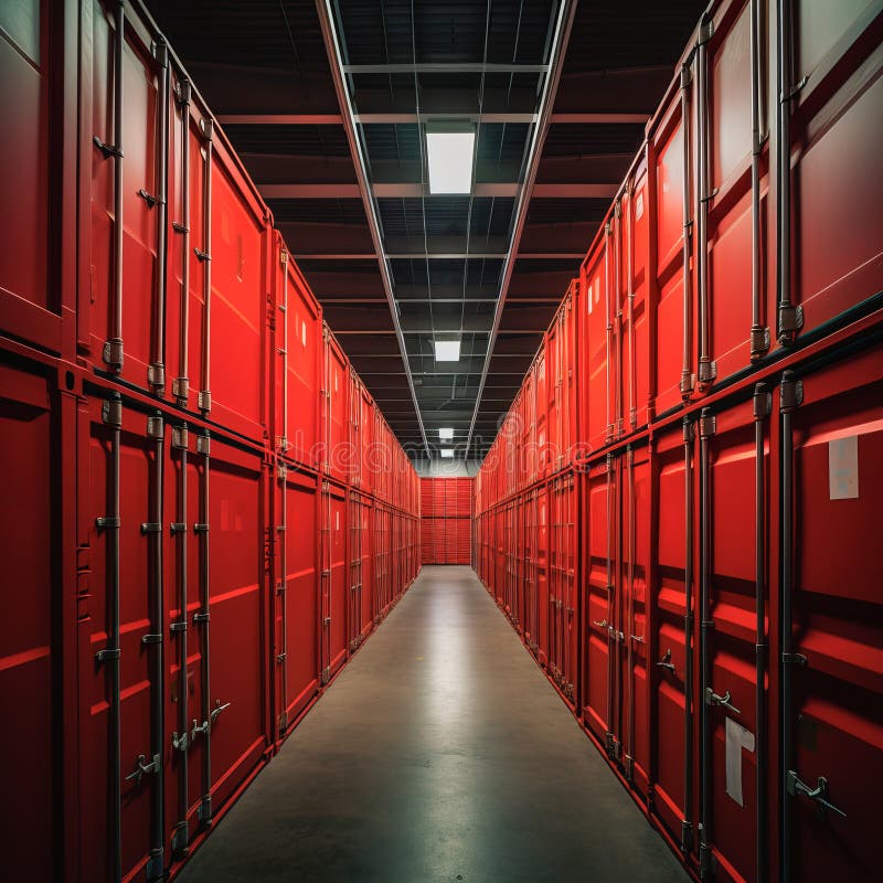Distribution Center with Box Packaging on Shelves Stock Photo - Image ...