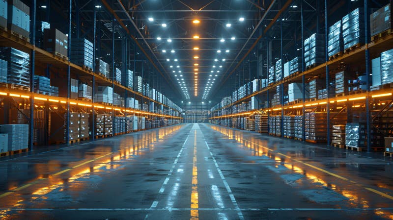 Distribution Center and Logistics Technology Concept. Stock ...