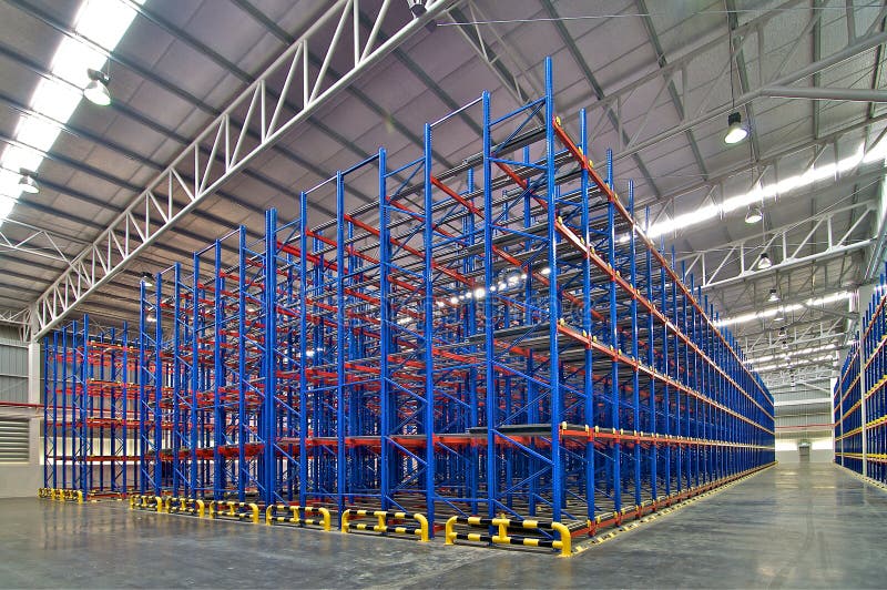 Warehouse Industrial Shelving Storage Systems Stock Image - Image of ...