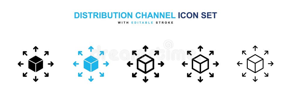 Distribution Channel Icon Vector Stock Vector - Illustration of center ...