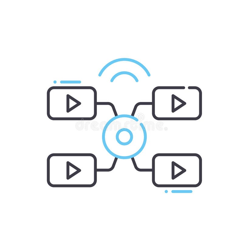 Distribution Channels Line Icon, Outline Symbol, Vector Illustration ...