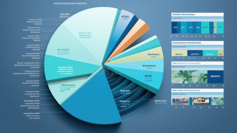 Distribution charts blue stock illustration. Illustration of charts ...