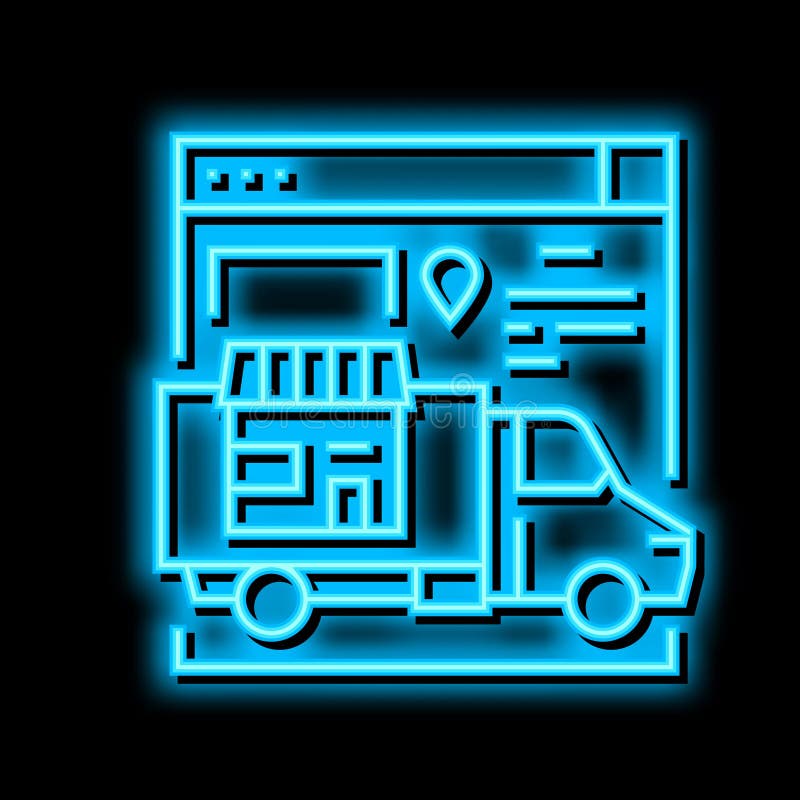 Distribution and Delivery Service Neon Glow Icon Illustration Stock ...