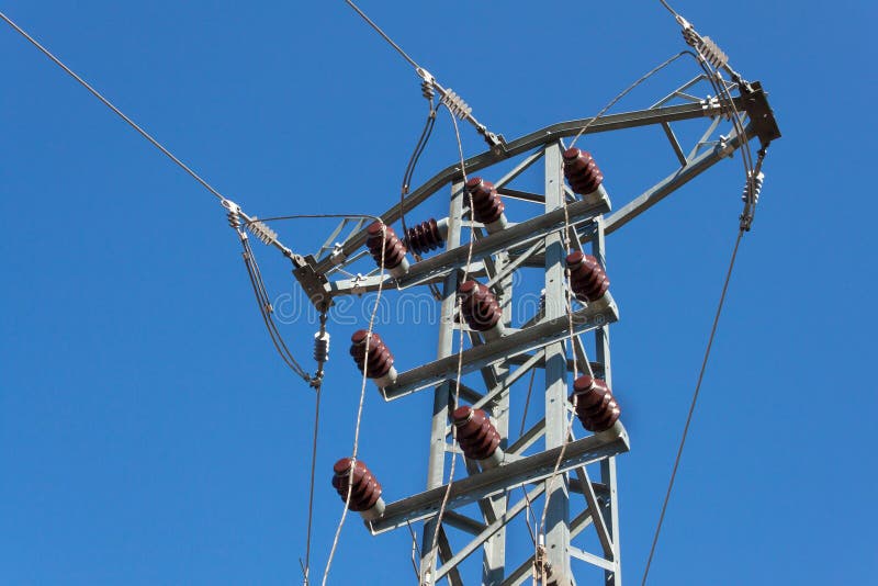 Distribution Electrical Energy Columns High Voltage Power Lines ...