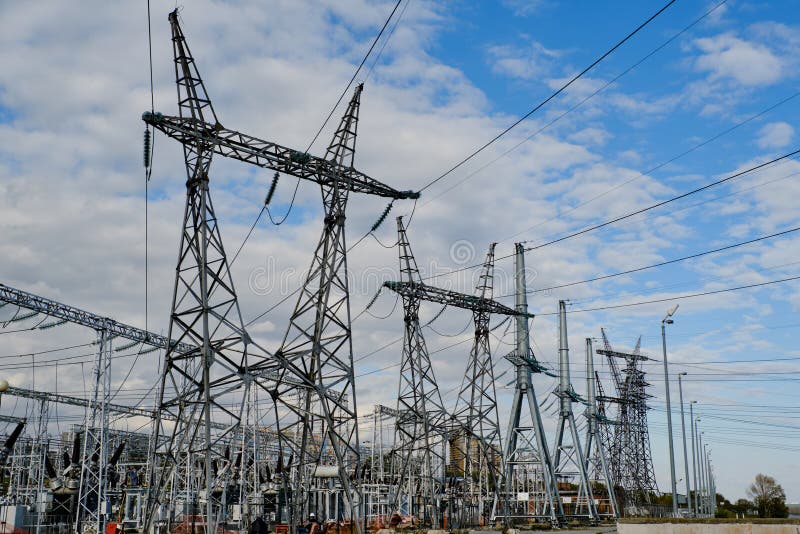 Distribution of Electricity Sub-Station Stock Image - Image of ...