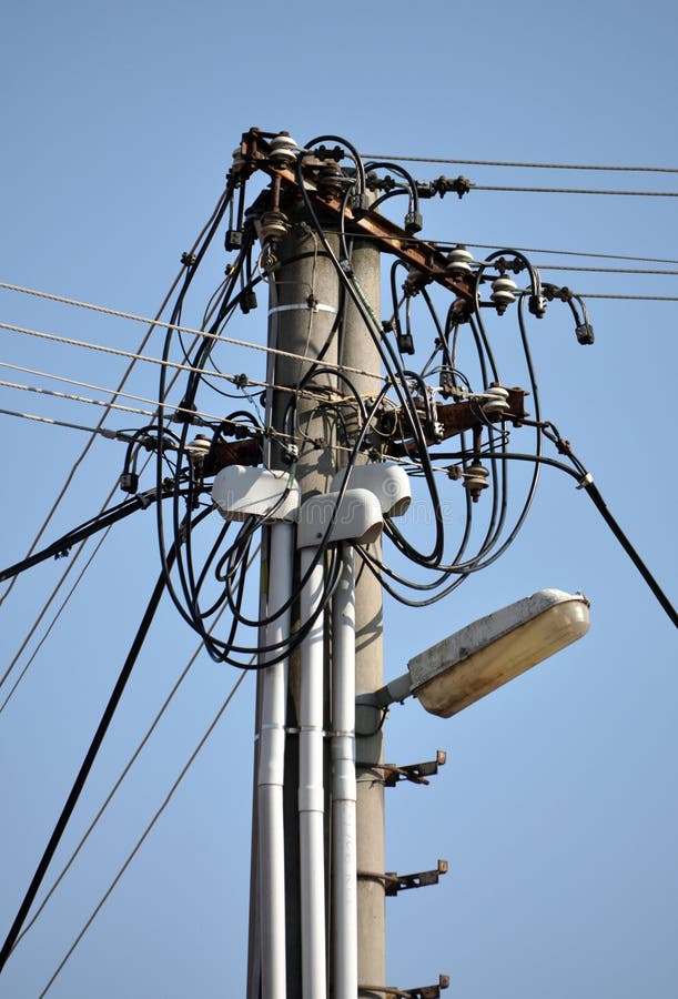 Distribution of Electricity Stock Photo - Image of danger, conductor ...