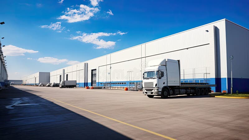 Distribution Freight Warehouse Building Stock Illustration ...