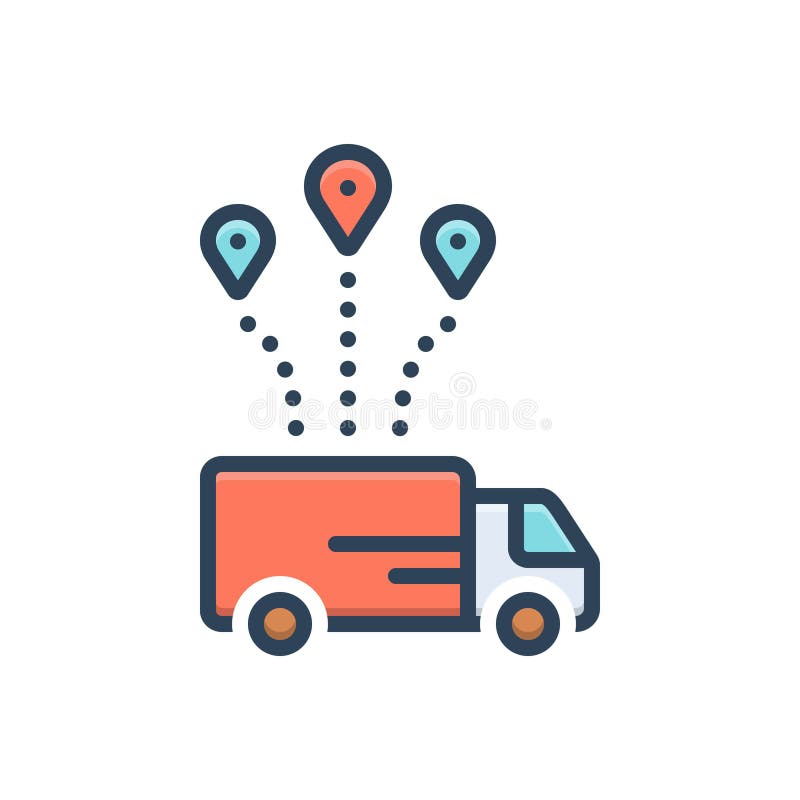 Color Illustration Icon for Distribution, Delivery and Location Stock ...