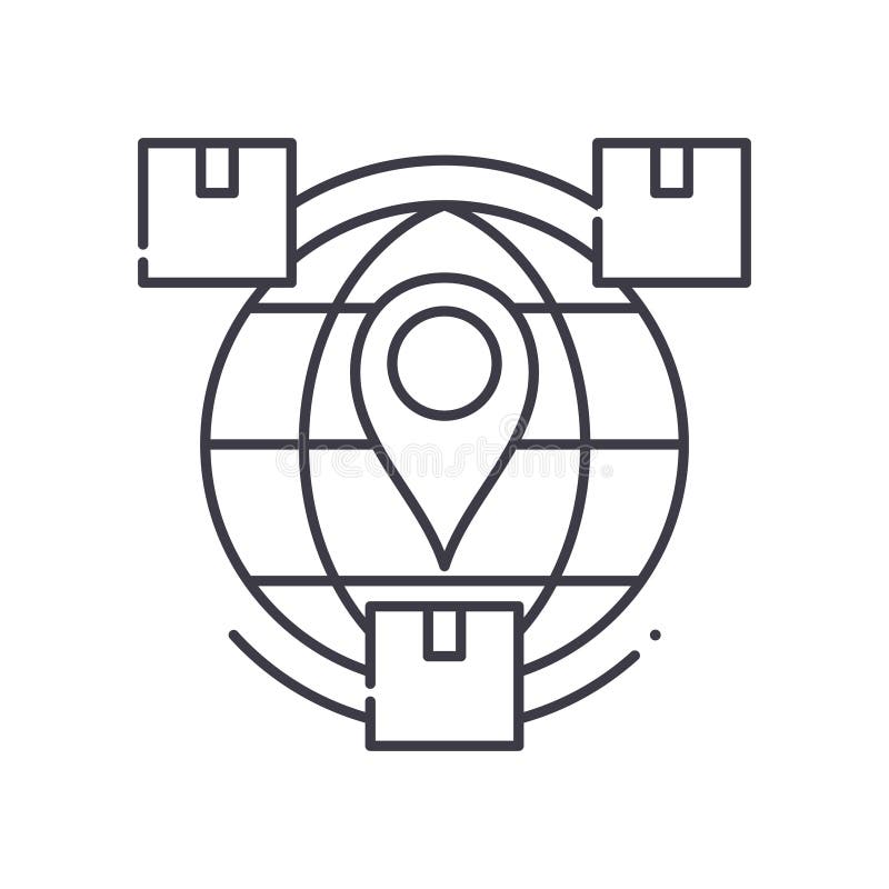 Distribution Icon, Black Vector Sign with Editable Strokes, Concept ...