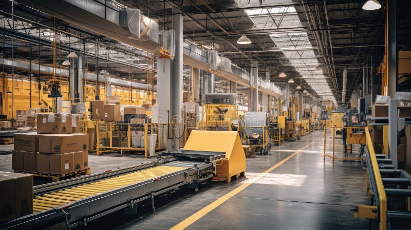 Distribution Inside Warehouse Background Stock Illustration ...