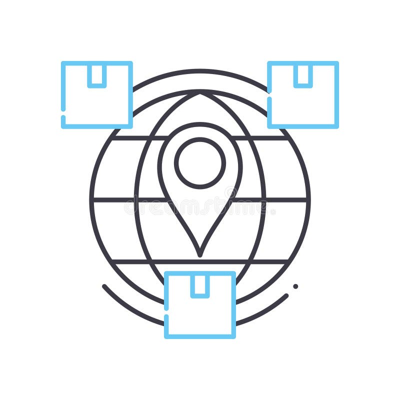 Distribution Line Icon, Outline Symbol, Vector Illustration, Concept ...