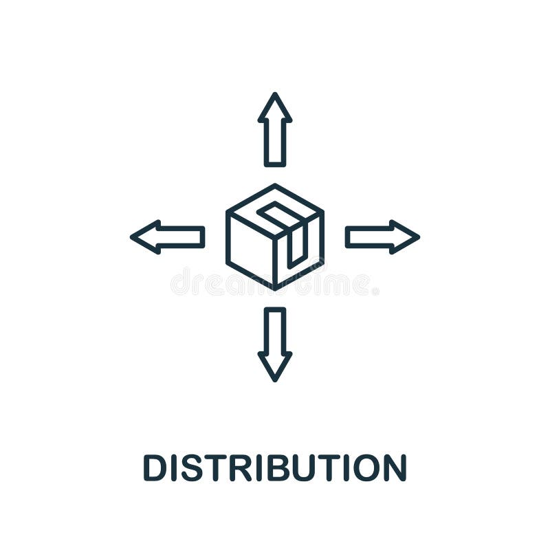 Distribution Line Icon. Thin Style Element from Business Administration ...