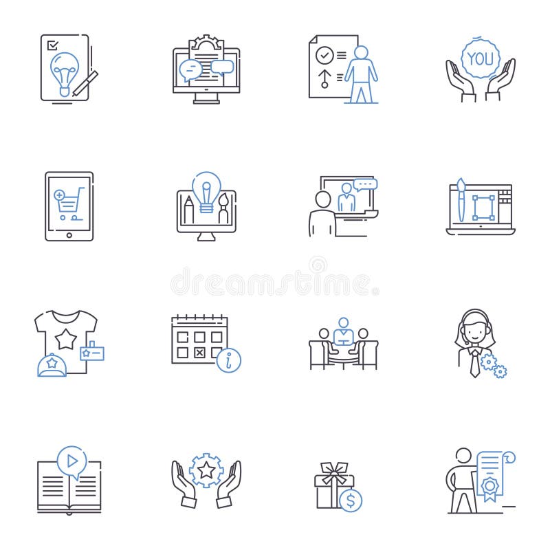 Distribution Line Icons Collection. Channel, Supply, Logistics, Route ...