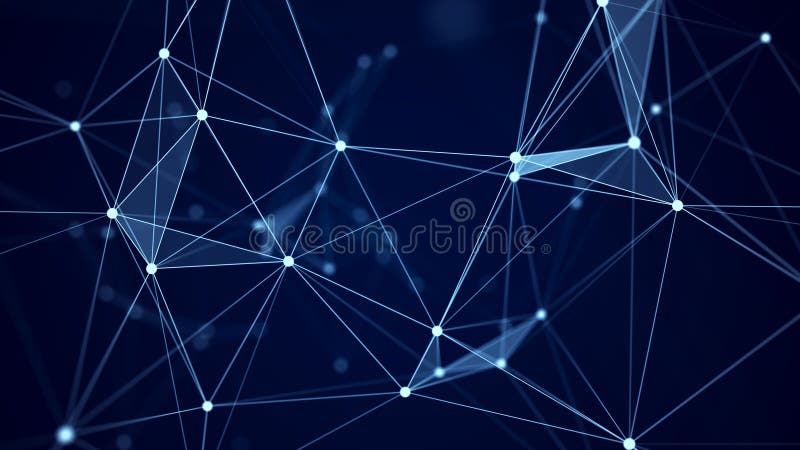 Distribution of Lines and Points in Space. Digital Background of Data ...