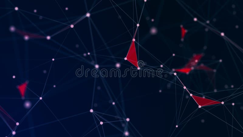 Distribution of Lines and Points in Space. Digital Background of Data ...