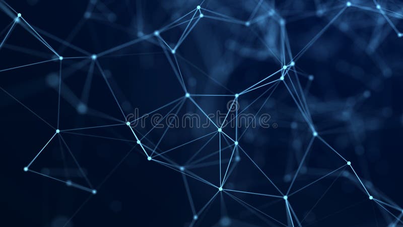 Distribution of Lines and Points in Space. Digital Background of Data ...