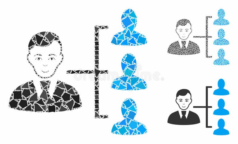 Distribution Manager Composition Icon of Rough Pieces Stock Vector ...