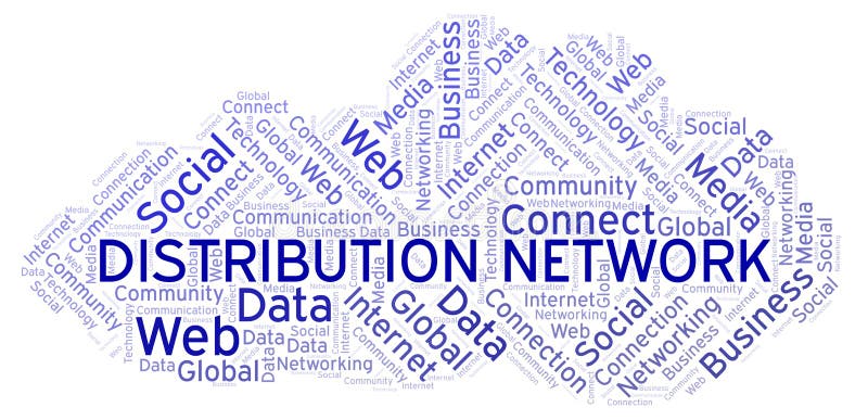 Distribution Network Word Cloud Stock Illustration - Illustration of ...