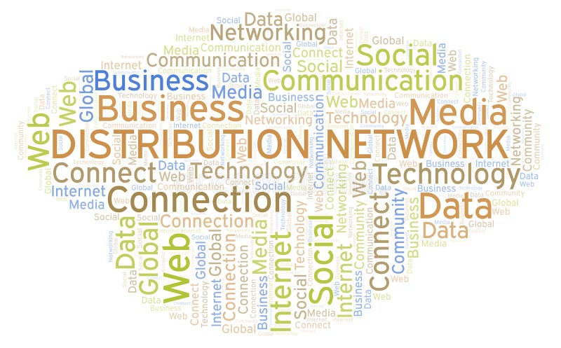 Distribution Network Word Cloud Stock Illustration - Illustration of ...