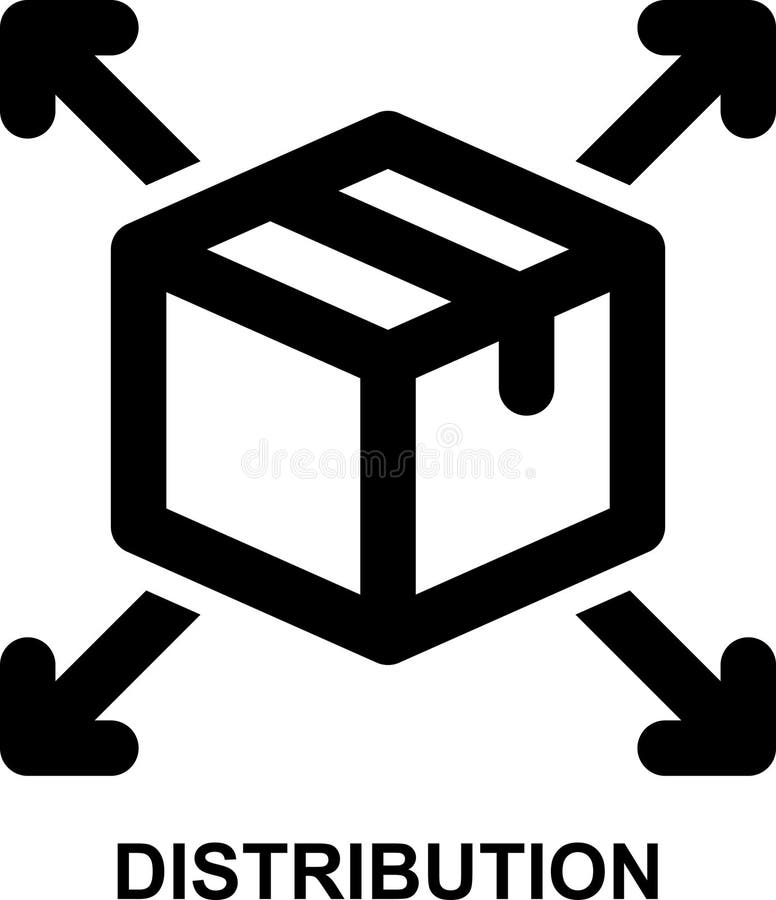 Distribution outline icon stock vector. Illustration of deployment ...