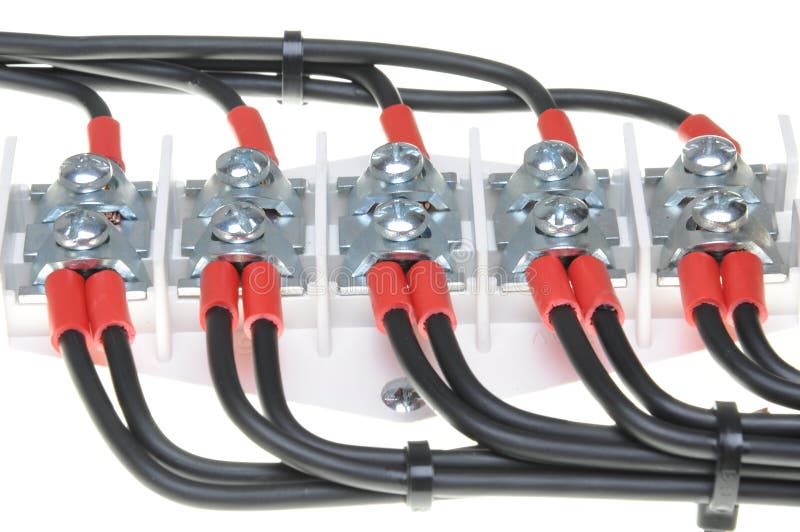 Distribution Panel with Black Electrical Cables Stock Photo - Image of ...