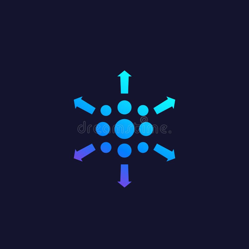 Distribution Process Icon, Line Vector Stock Vector - Illustration of ...