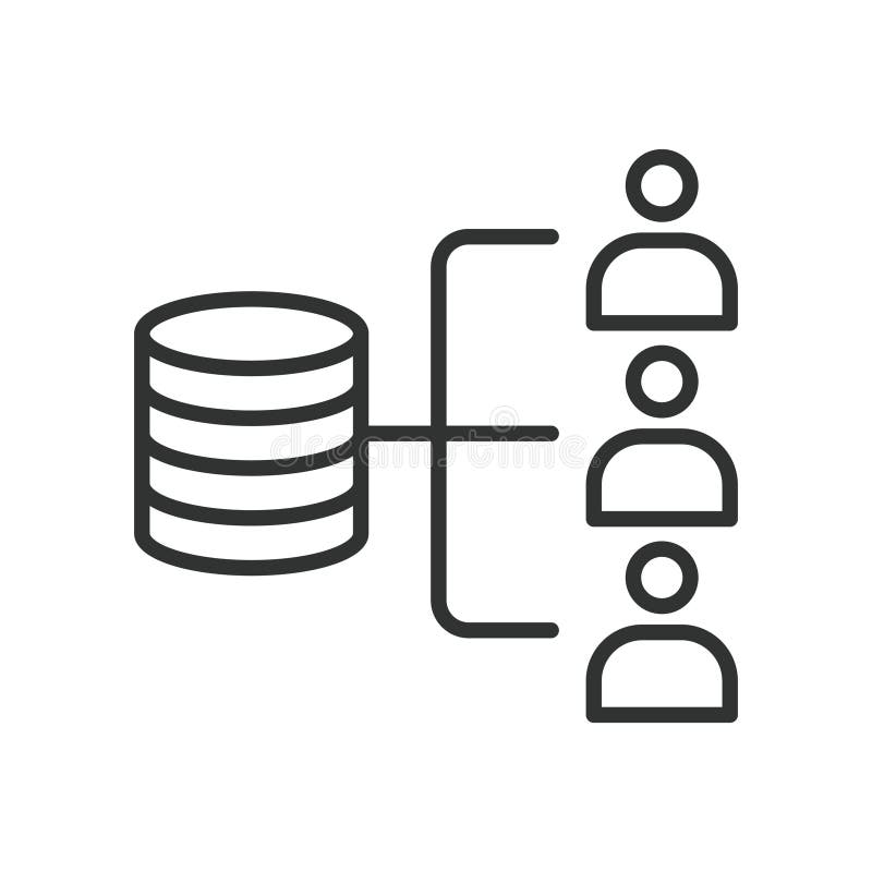 Distribution Server End Users, Icon in Line Design. Distribution, Server, End, Users, Network ...